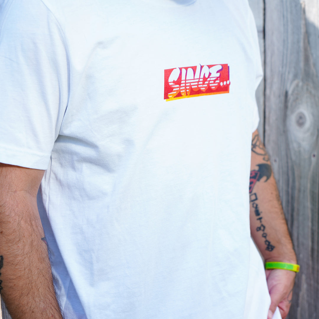 Since Box Logo White/Red Tee – Since Apparel