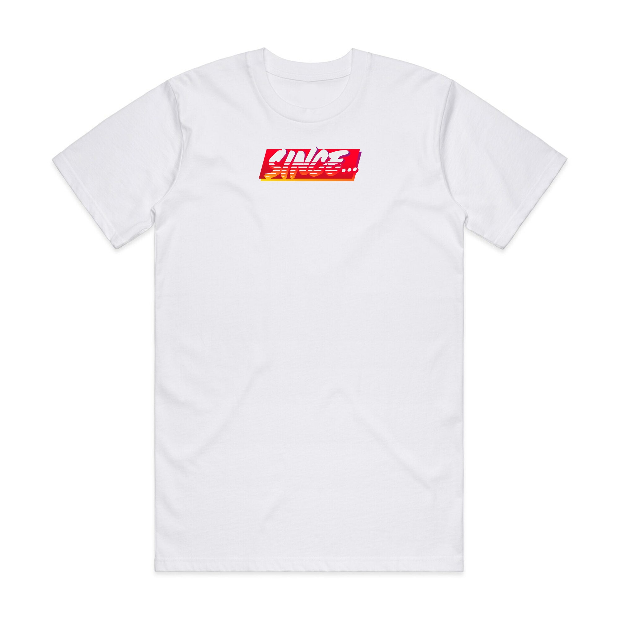 Since Box Logo White/Red Tee – Since Apparel